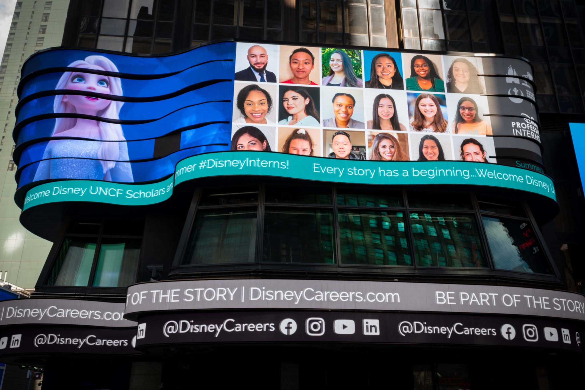 A super surprise: #DisneyInterns featured on a Times Square super sign ...
