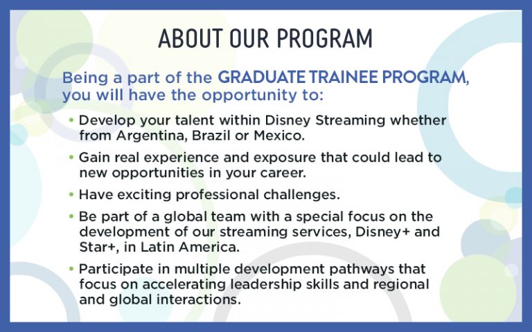 Latin America Graduate Trainee Program 2022 - Life at Disney
